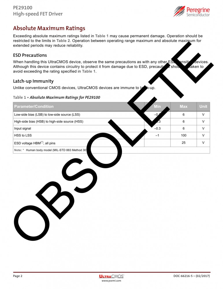 PE29100A-X datasheet page 2