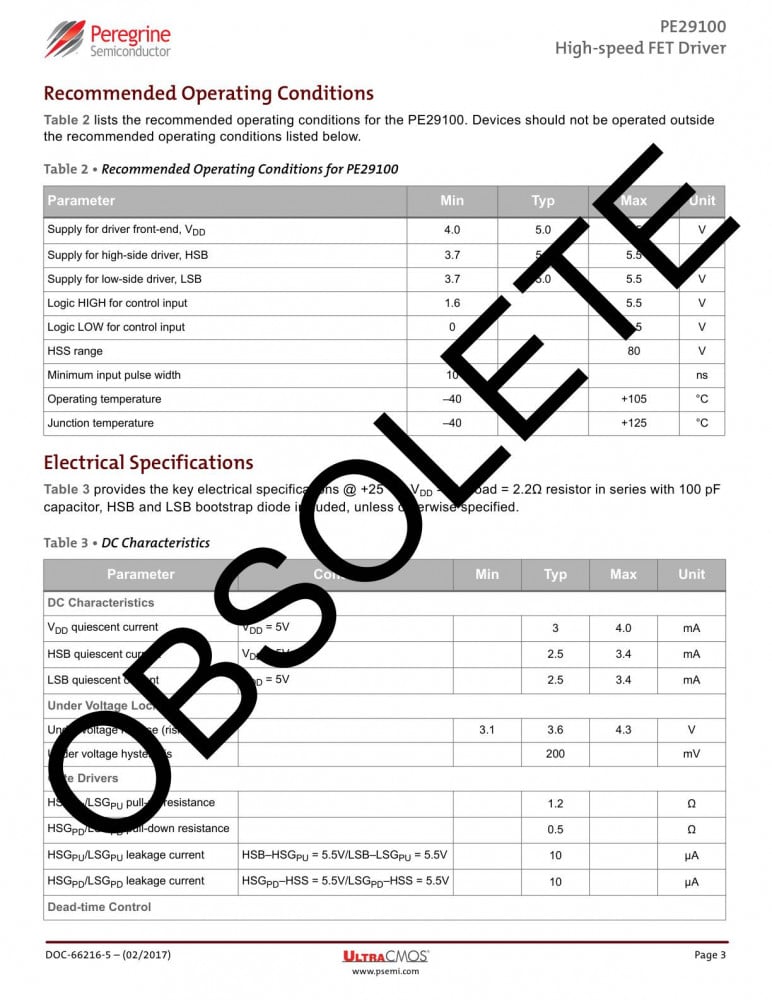PE29100A-X datasheet page 3