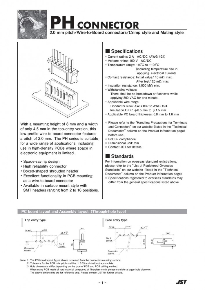 PH Series technical document page 1