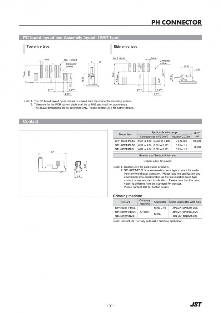 PH Series technical document page 2