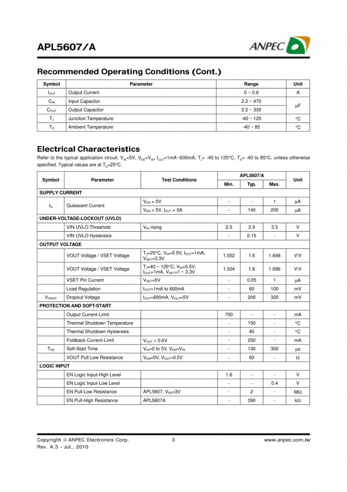 APL5607AKI-TRG datasheet page 3