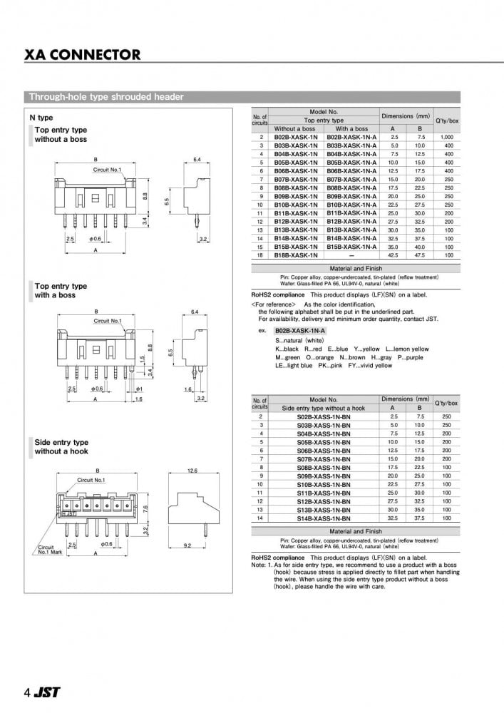 JST XMS series document page 4