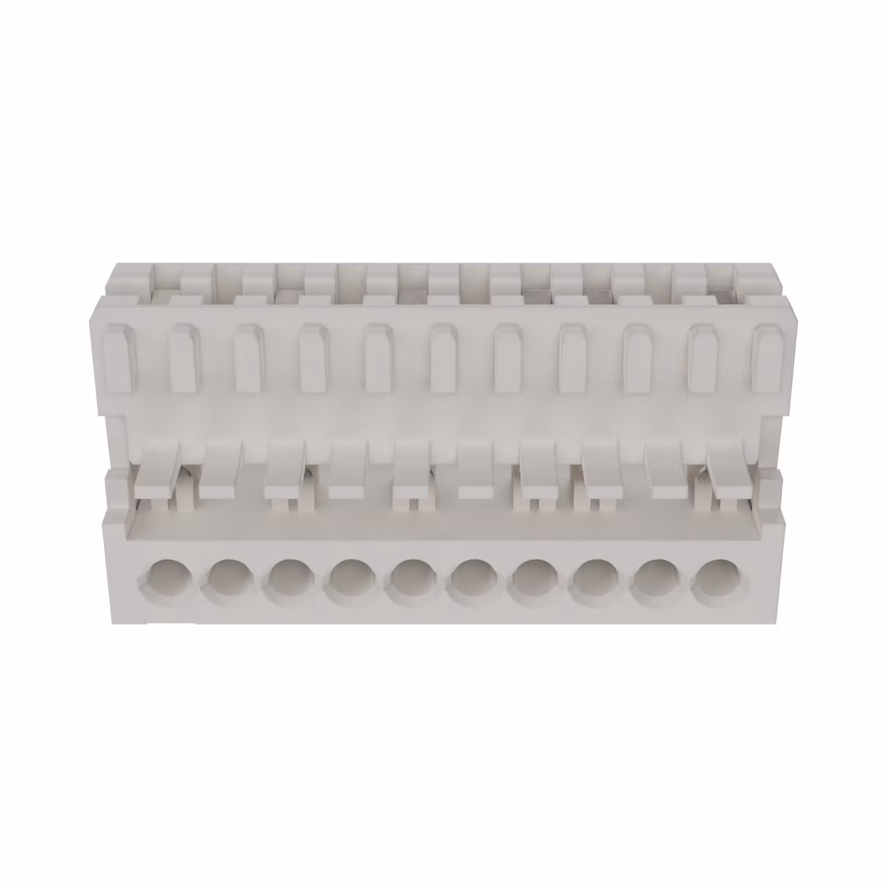 Appli-Mate RAST 2.5 Female Connector, 2.50mm Pitch, 10 Circuits, All Position Keys, Open Endwalls, Circuits 2, 4, 6 & 9 Voided for sale