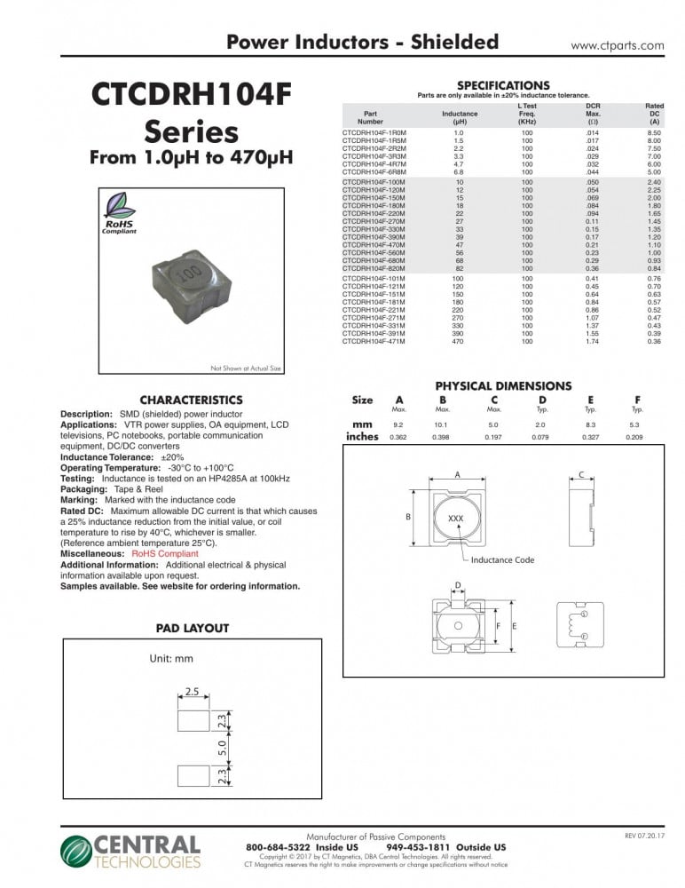 CTCDRH104F series technical document preview