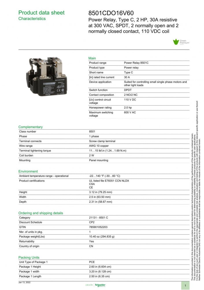 8501CDO16V60 technical document page 1
