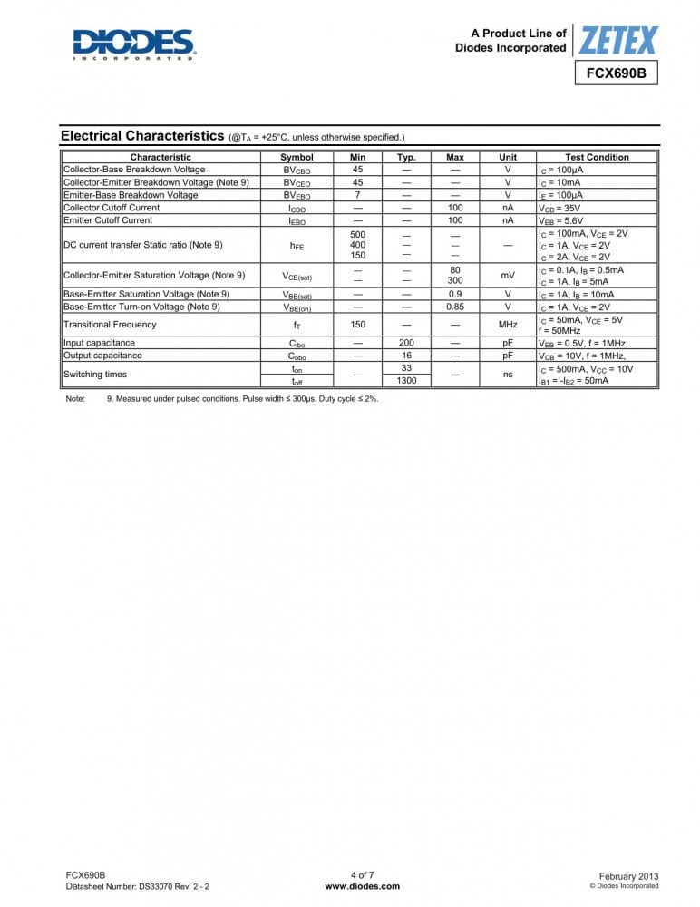 FCX690BTA datasheet page 4