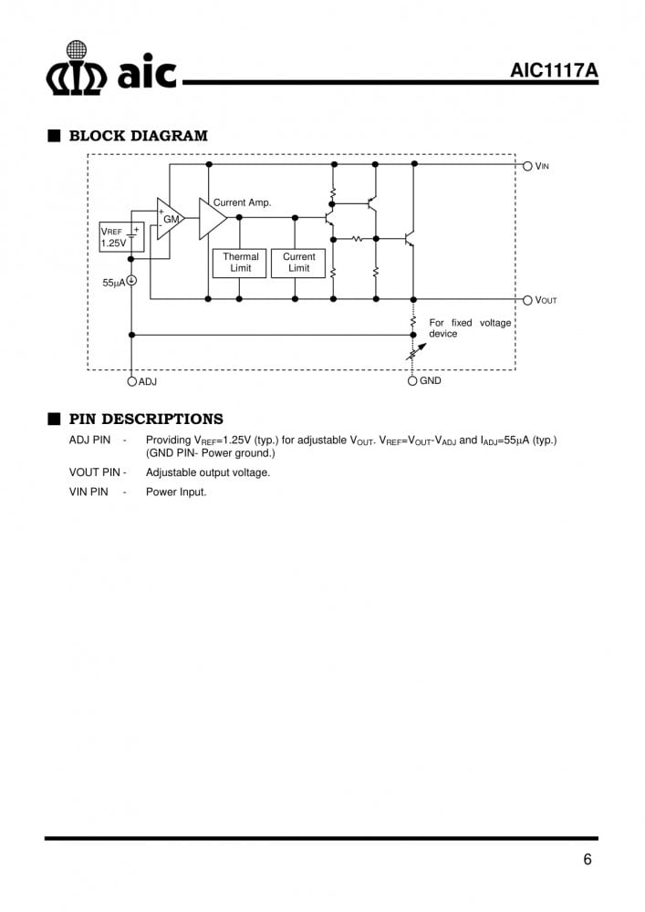 AIC1117A datasheet page 6