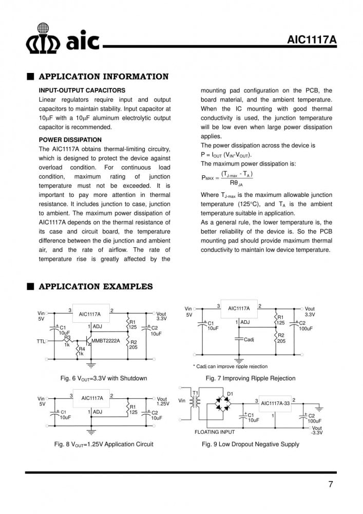 AIC1117A datasheet page 7