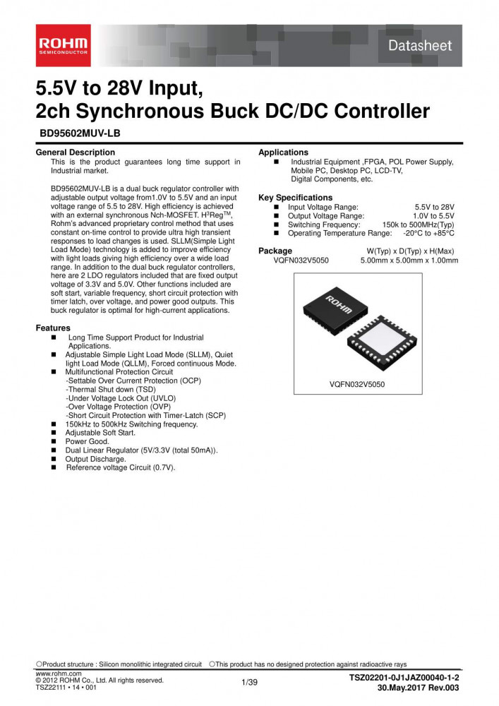 BD95602MUV-LBE2 document page 1