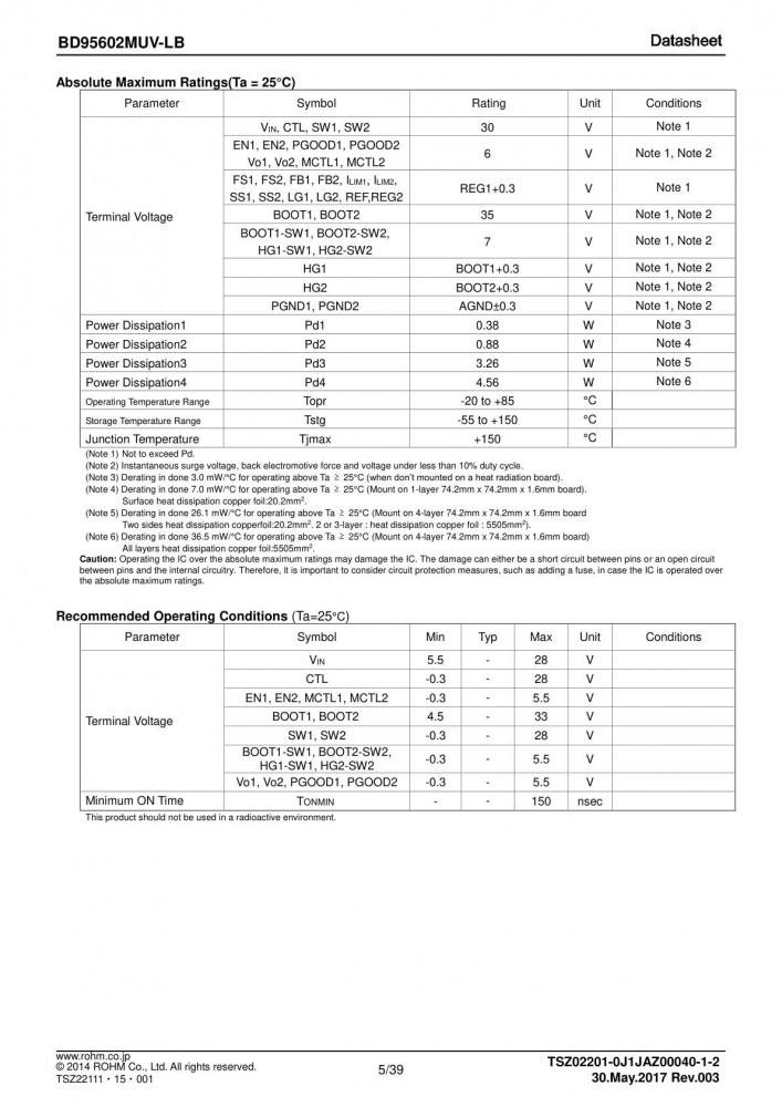 BD95602MUV-LBE2 document page 5