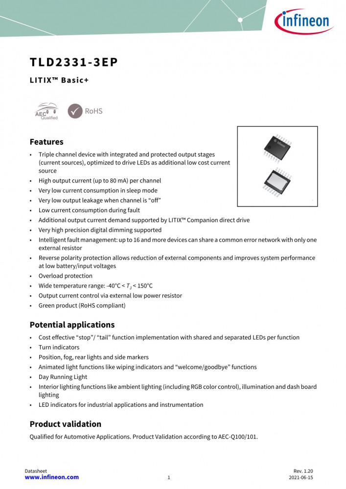 TLD23313EP datasheet page 1