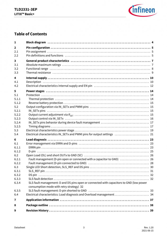TLD23313EP datasheet page 3
