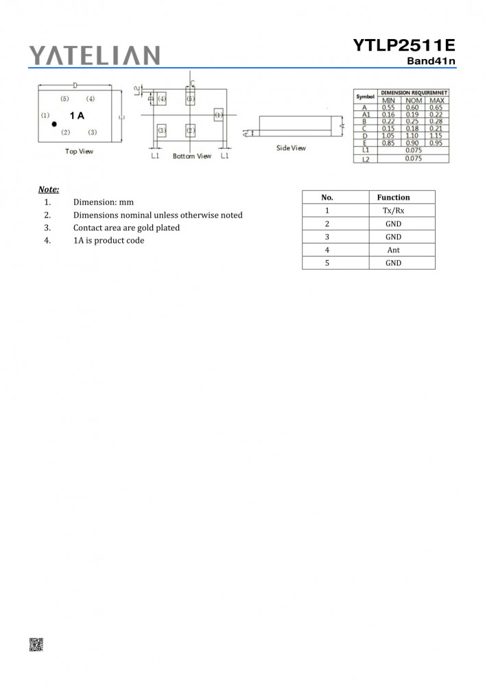YTLP2511E technical document page 5