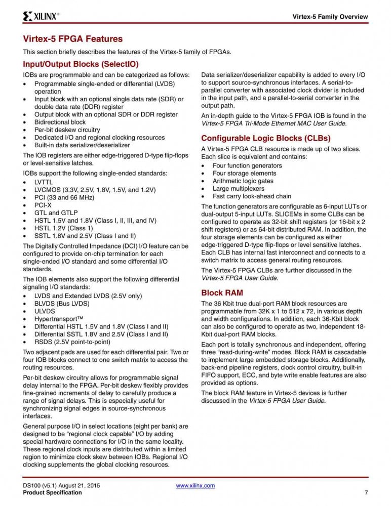 XC5VSX50T-1FF665C technical document page 7