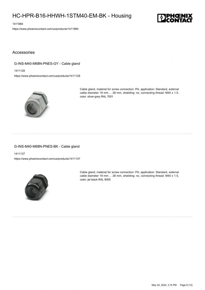 Phoenix Contact 1411884 technical document page 8
