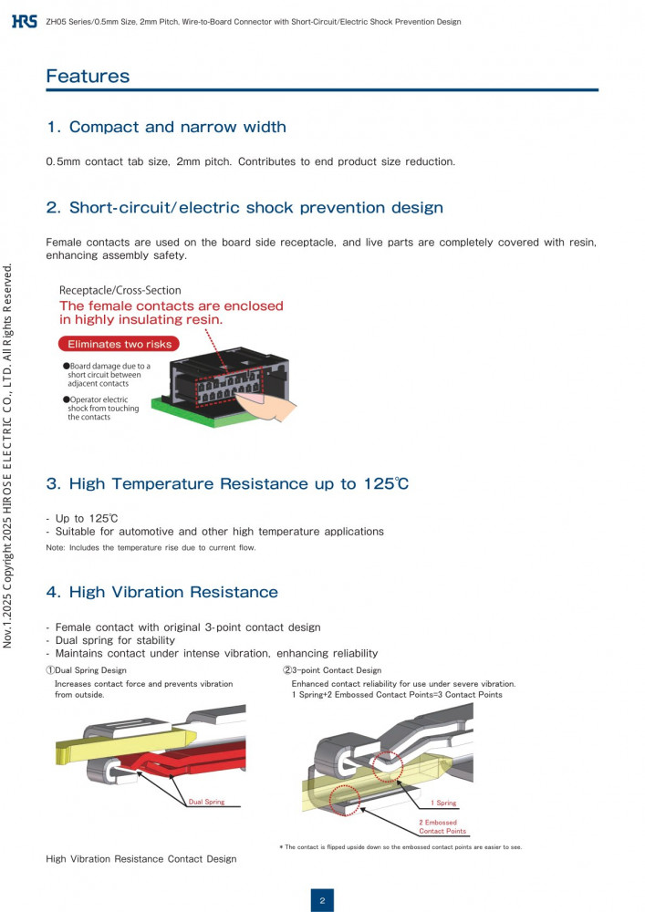 HRS ZH05 series datasheet page 2