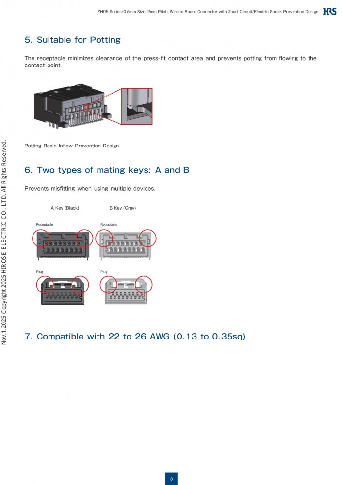 HRS ZH05 series datasheet page 3