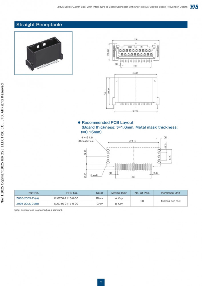HRS ZH05 series datasheet page 7