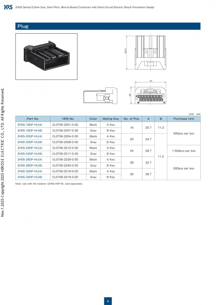 HRS ZH05 series datasheet page 8
