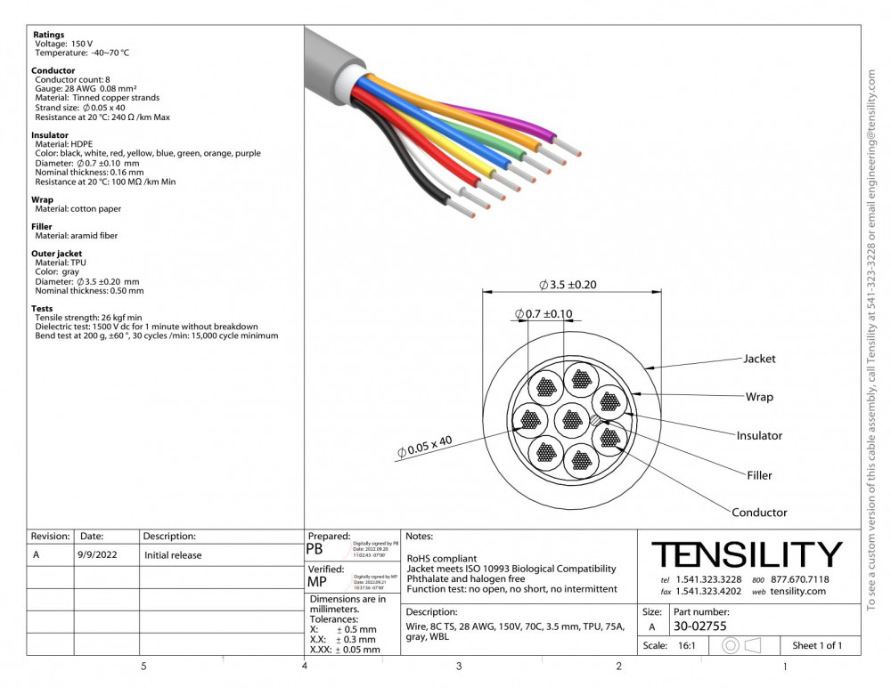 Technical drawing preview for Tensility International 30-02755