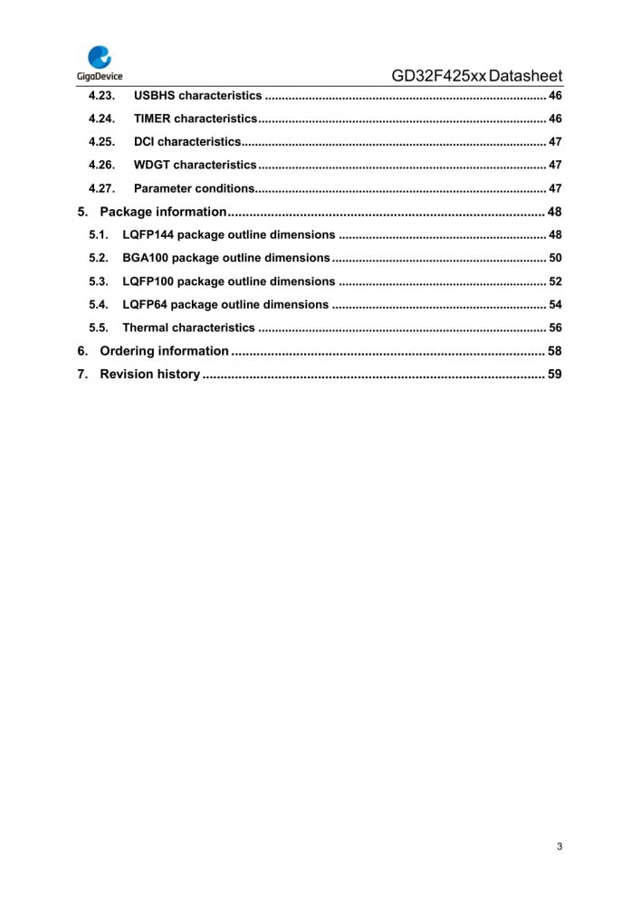 GD32F425xx datasheet page 4