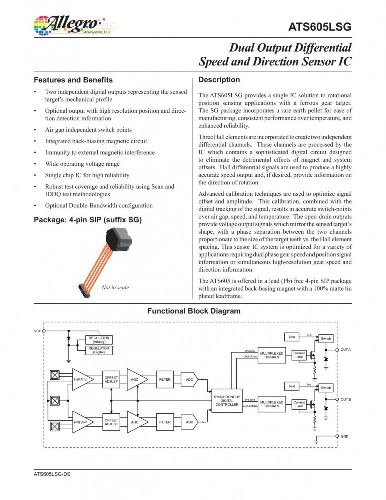 ATS605 datasheet page 1