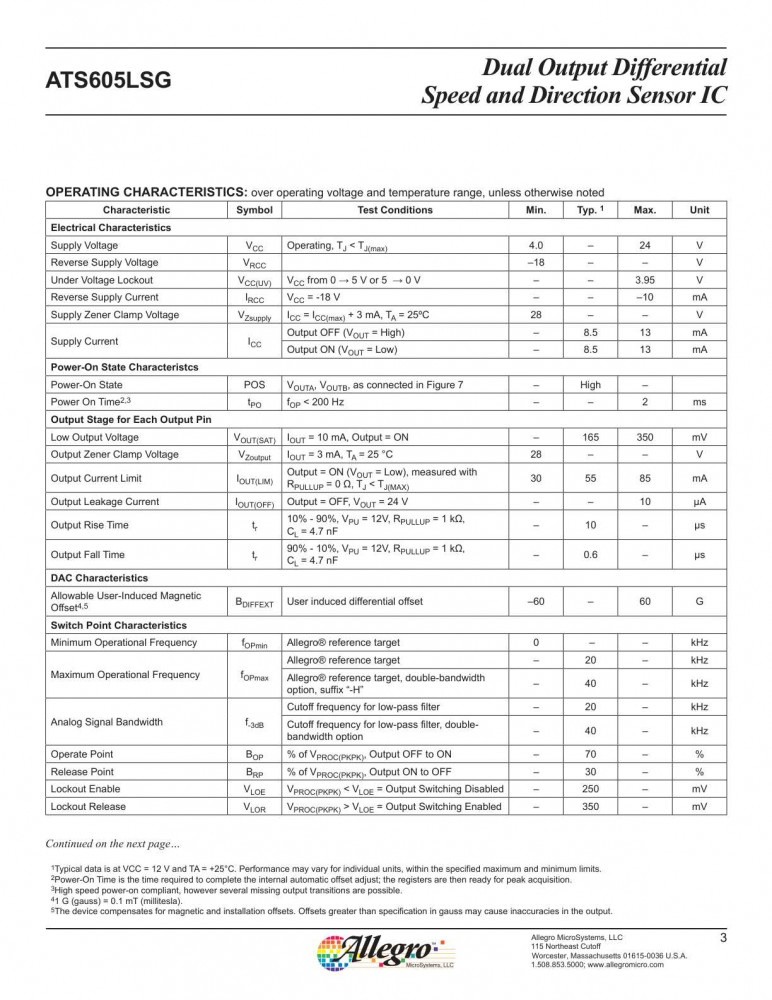 ATS605 datasheet page 3