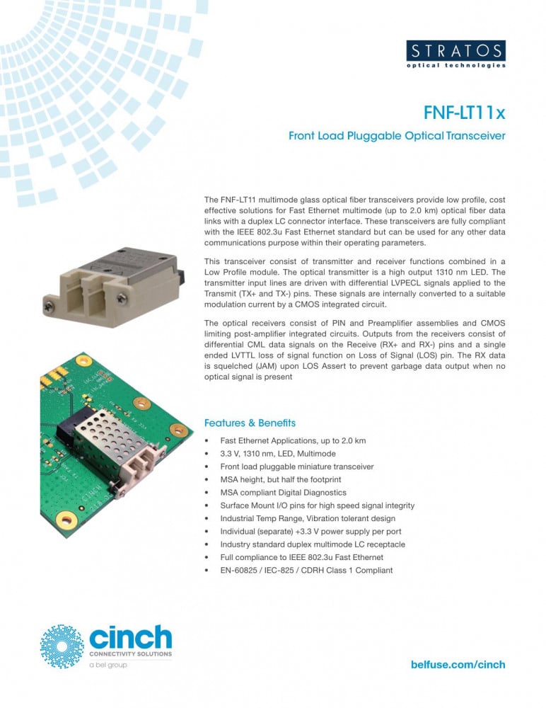 FNF-LT11H datasheet page 1
