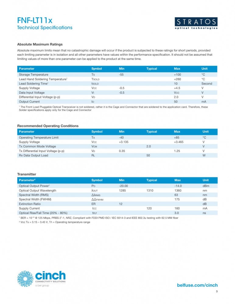 FNF-LT11H datasheet page 3