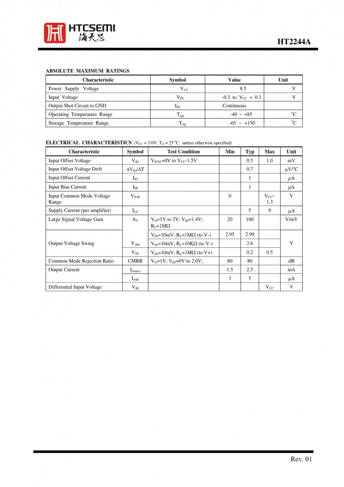 HT2244ARZ technical document page 2