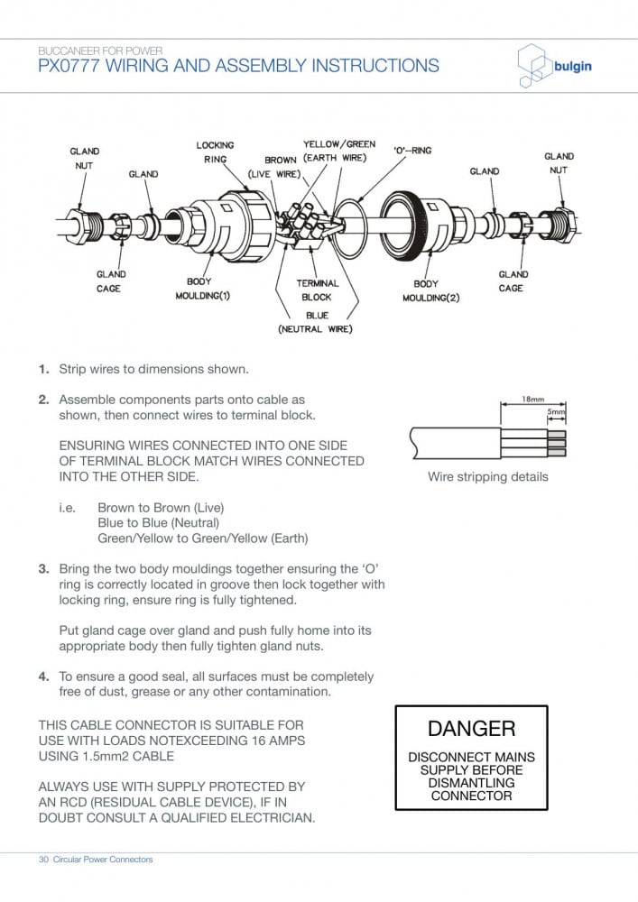 Bulgin PX07 documentation page 10
