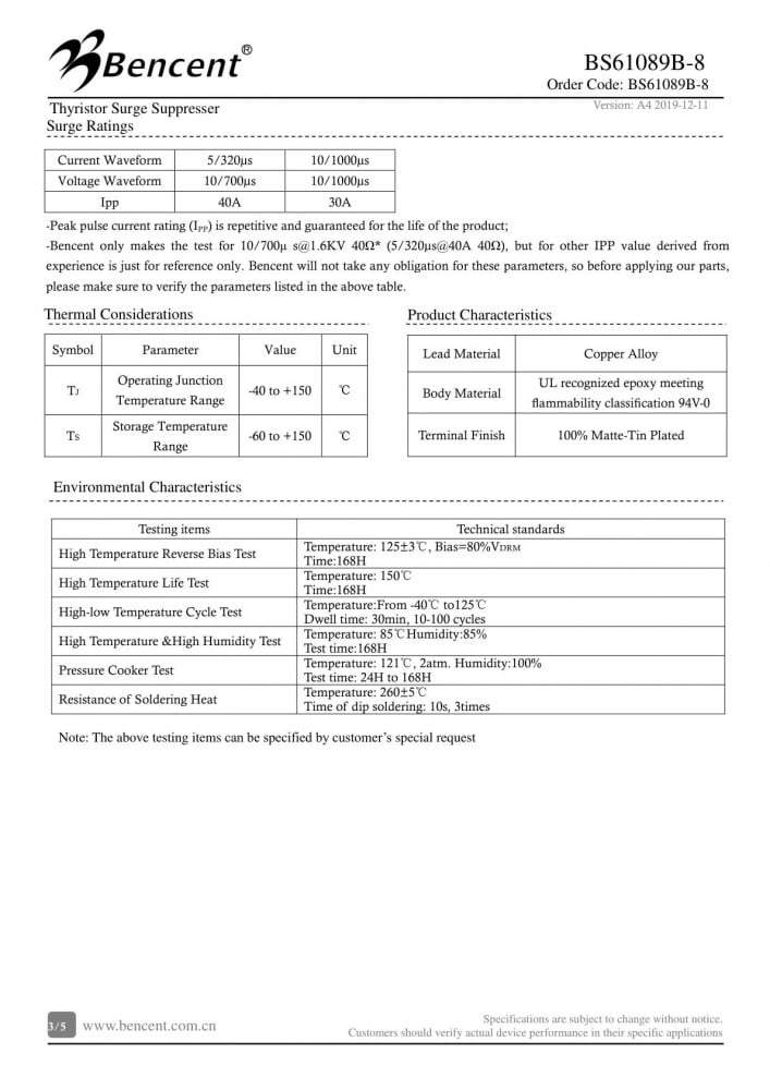 BS61089B-8 datasheet page 3