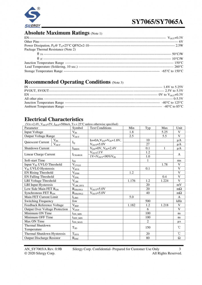 SY7065AQMC datasheet page 3