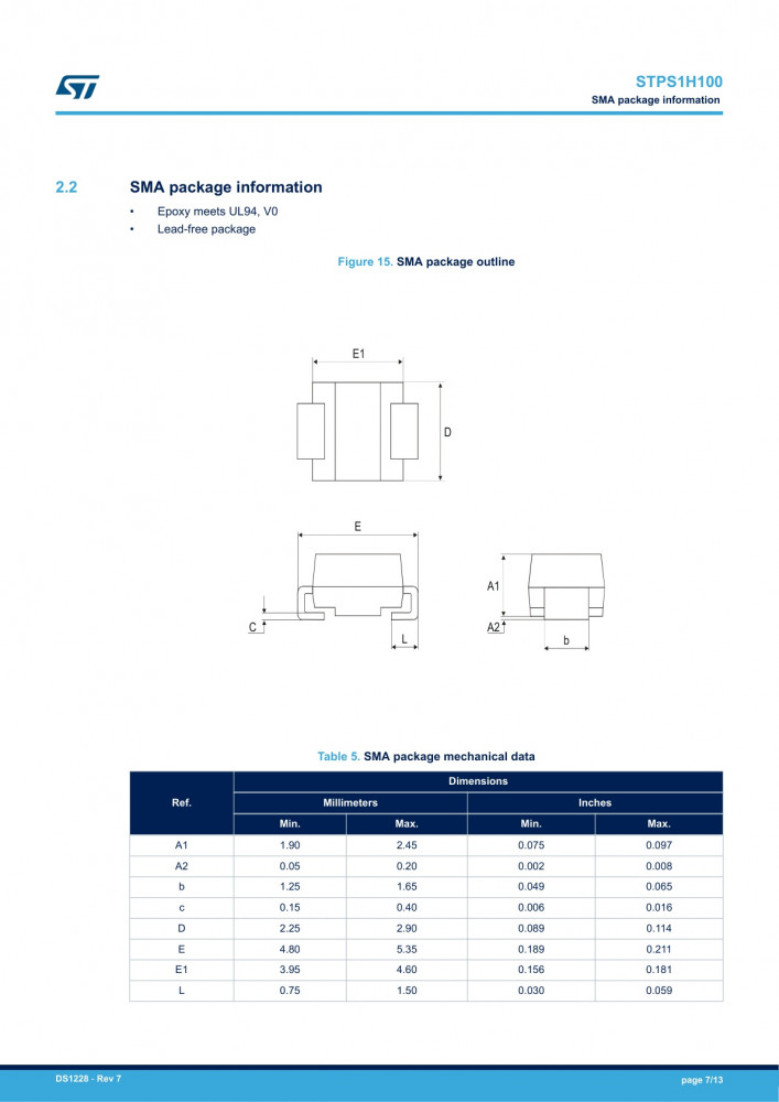 STPS1H100AF datasheet page 7