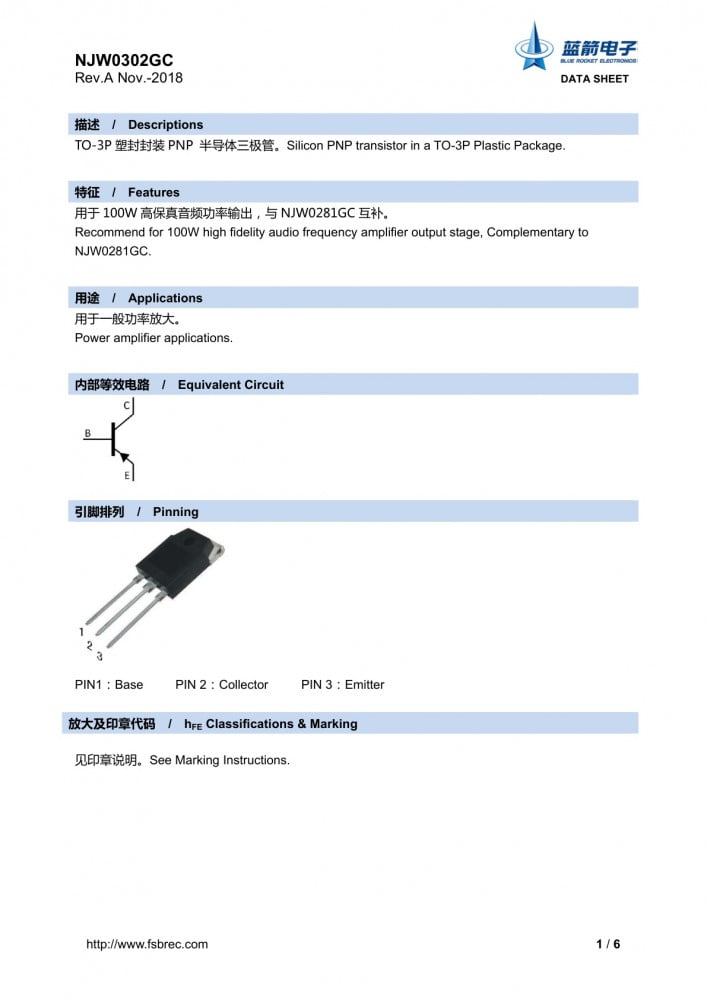 NJW0302GC datasheet page 1