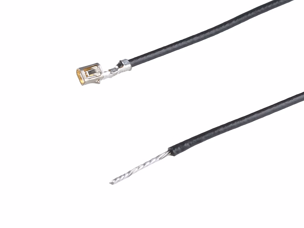 Pre-Crimped Lead Pico-Clasp Female-to-Pigtail, Gold (Au) Plating, 300.00mm Length, 28 AWG, Black for sale