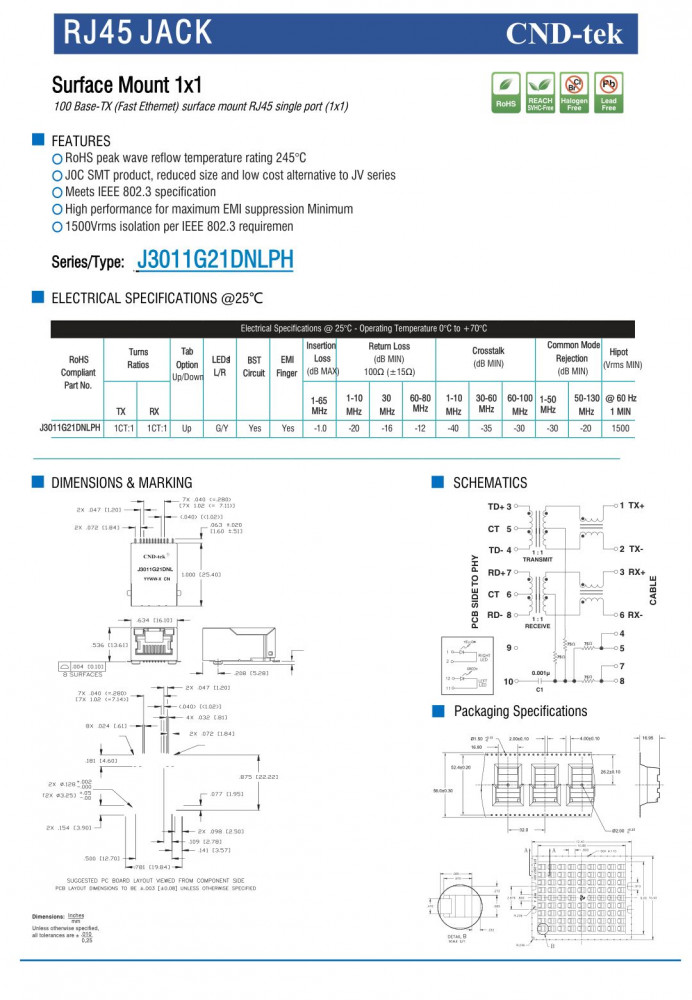 CND-tek J3011G21DNLPH product document preview