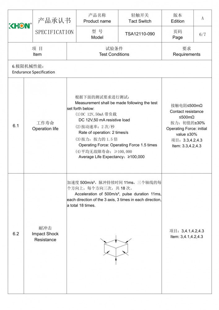 TSA12110-090B512BA specification page 7