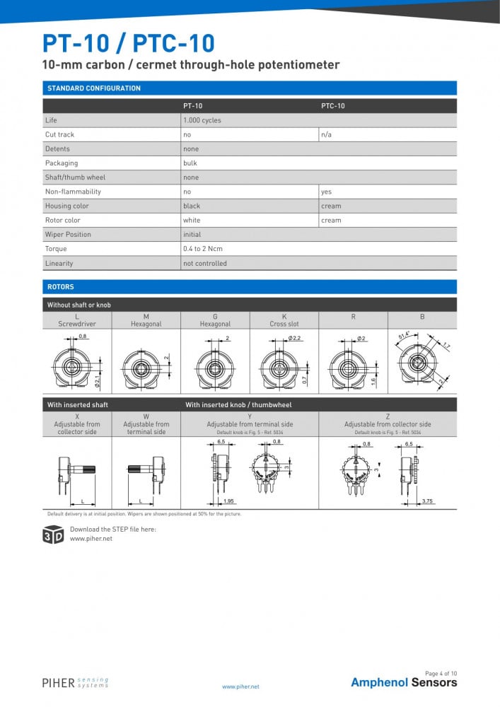 PT-10 product document page 4