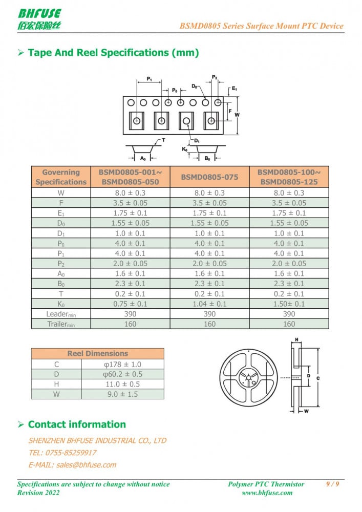 BHFUSE datasheet page 9