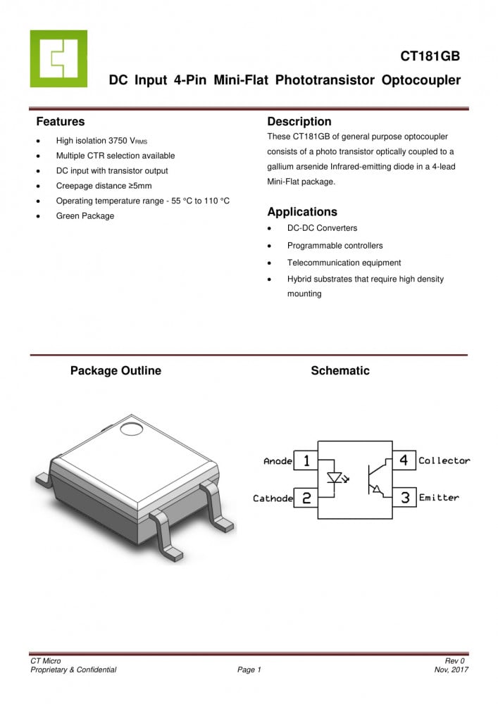 CT181GB(T1) datasheet page 1
