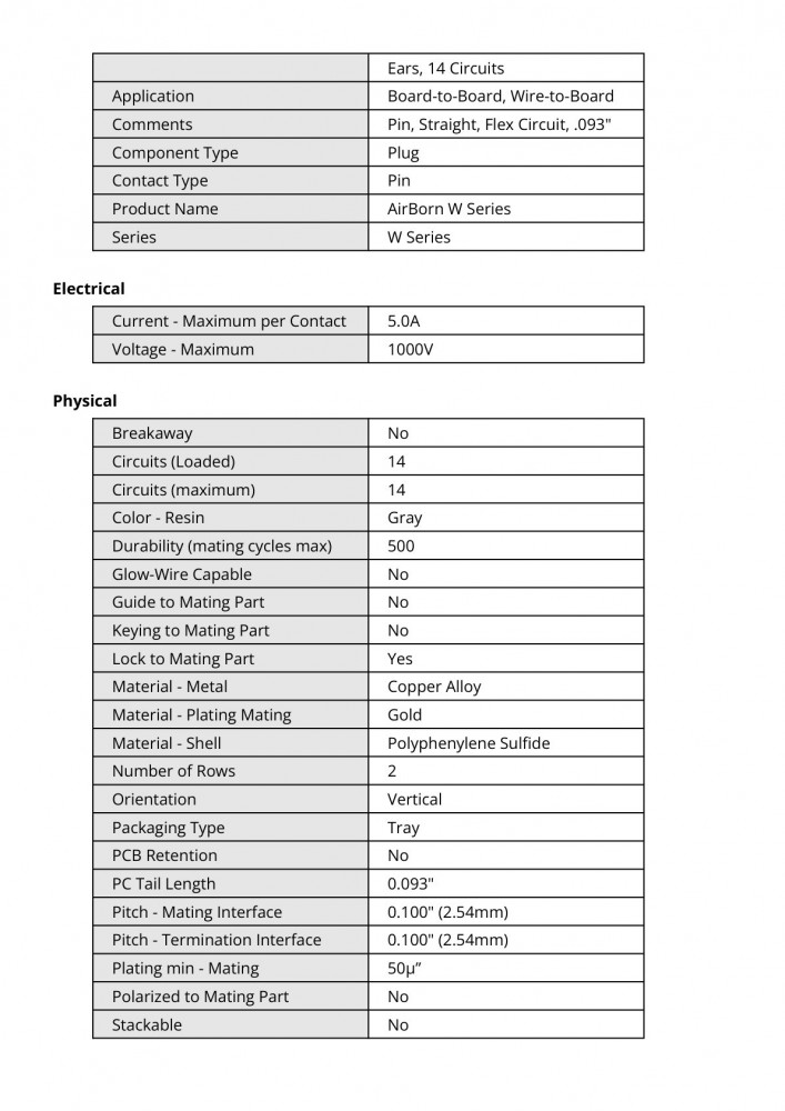 WTA14PF6JTA technical document preview, page 2