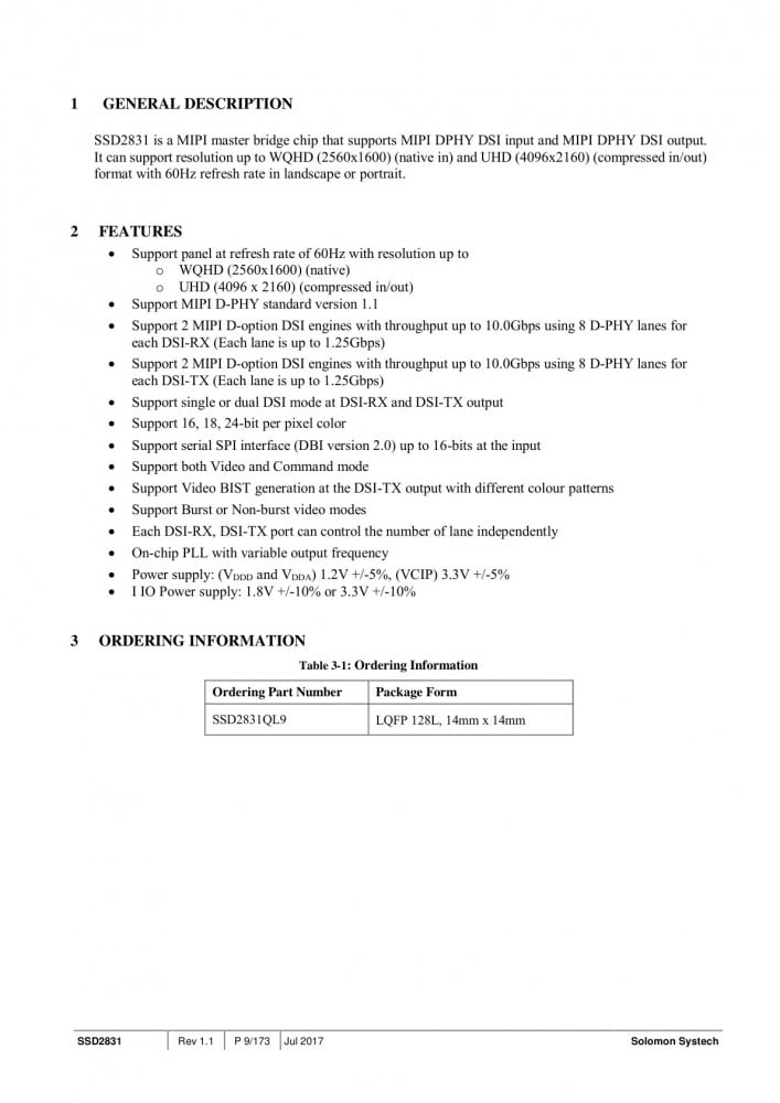 SSD2831 datasheet page 9