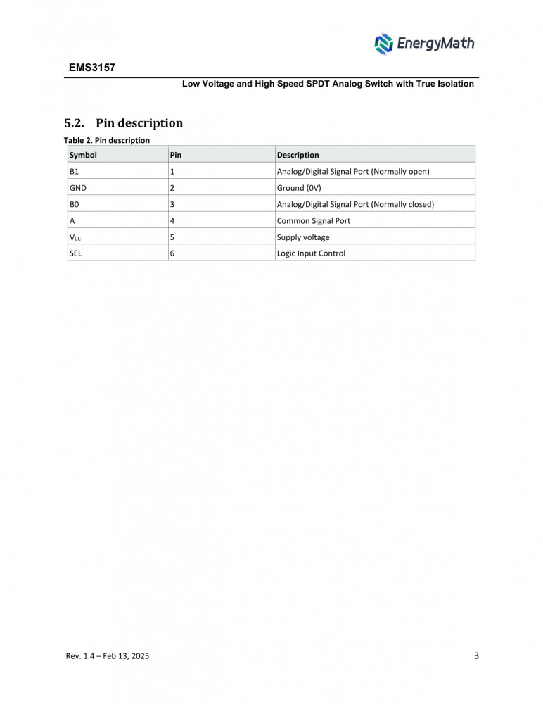 EMS3157 datasheet page 3