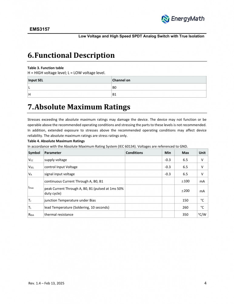 EMS3157 datasheet page 4