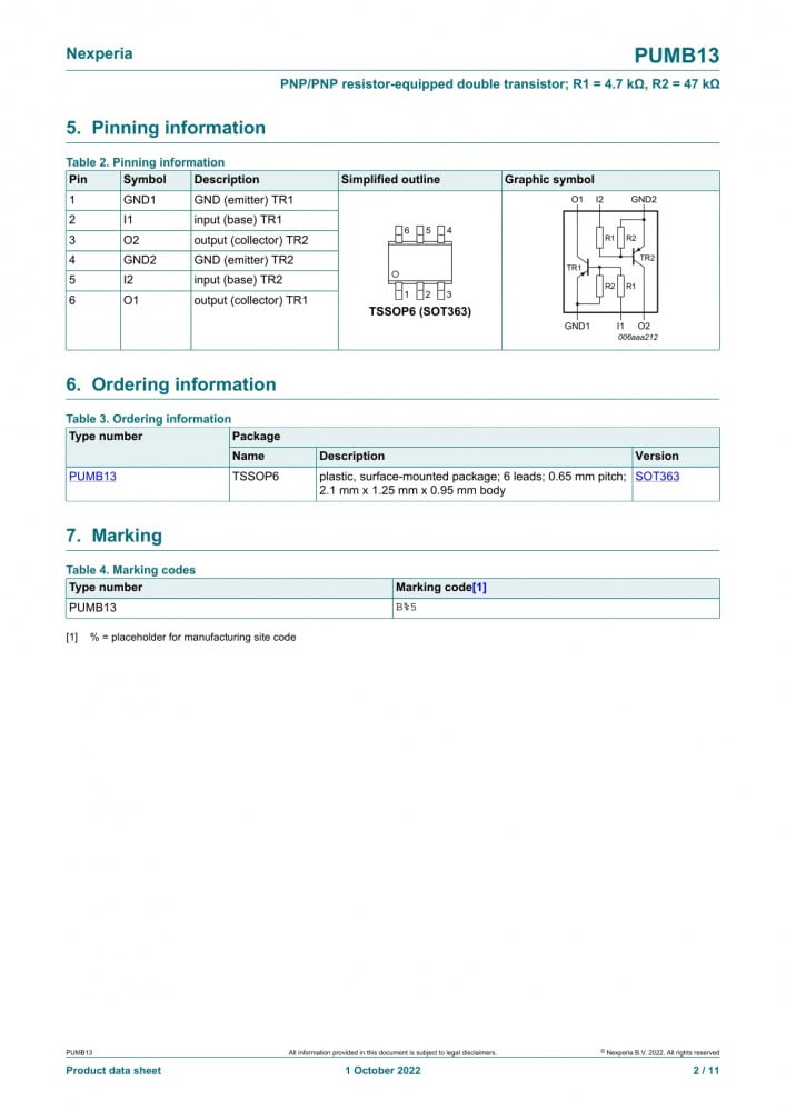 PUMB13 datasheet page 2