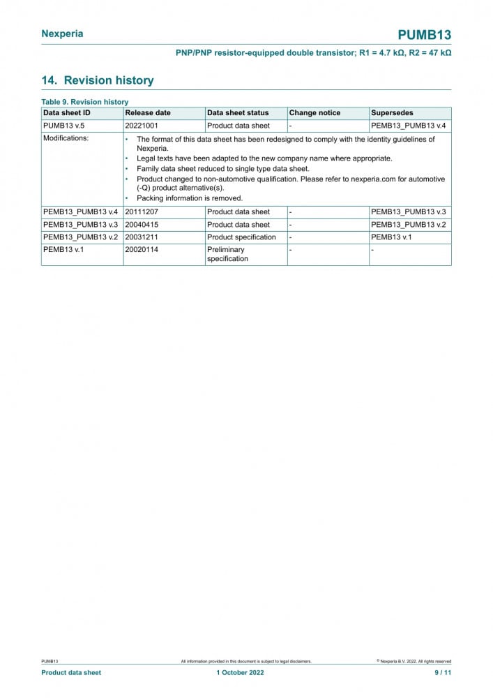 PUMB13 datasheet page 9