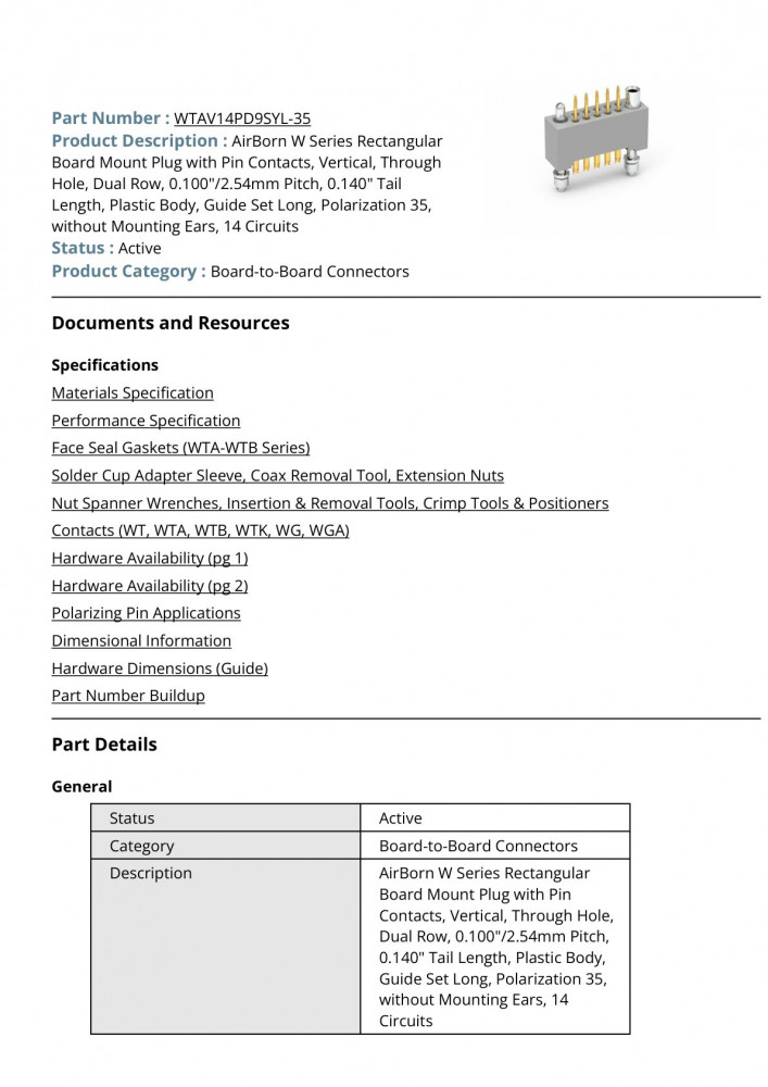 WTAV14PD9SYL-35 technical document image 1