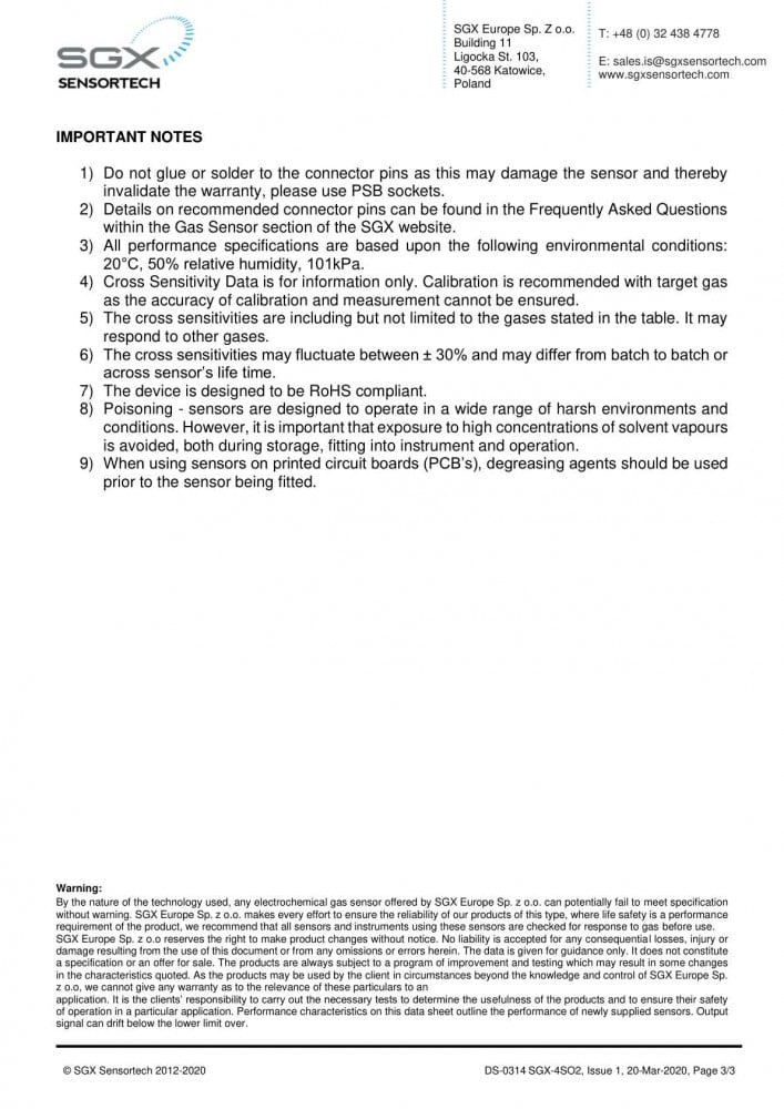SGX-4SO2 datasheet page 3