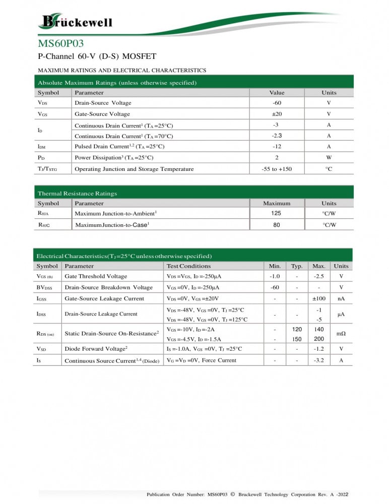 MS60P03 datasheet page 2